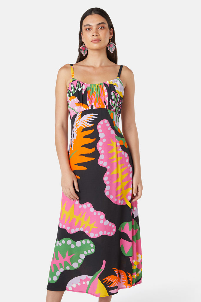Tropical Leaves Long Dress – Gorman