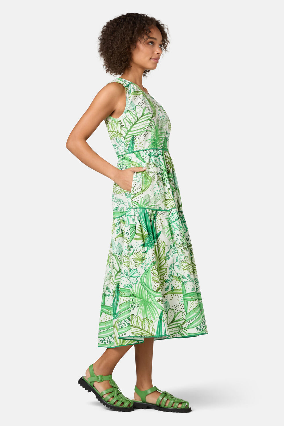 Tree Fern Print Tiered Dress – Gorman