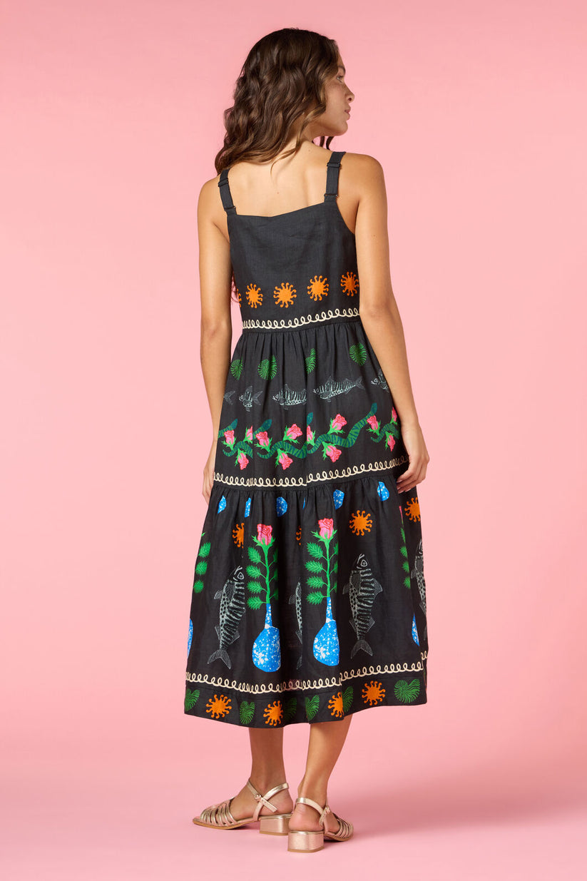 Gone Fishing Print Long Dress – Gorman