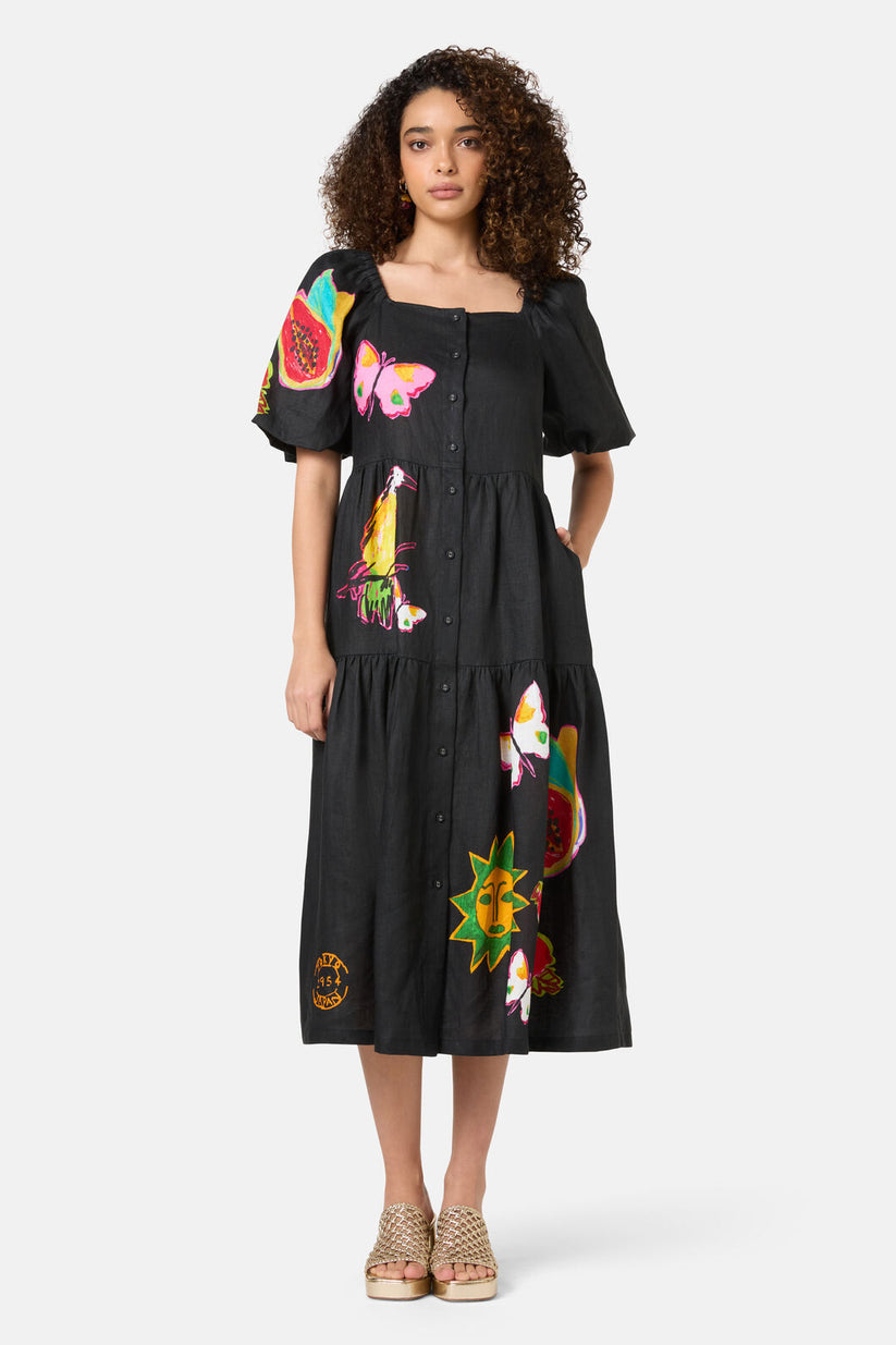 Pen Pals Tiered Linen Dress – Gorman