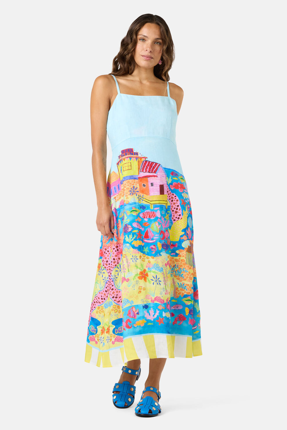 Fish Ahoy Print Linen Dress – Gorman