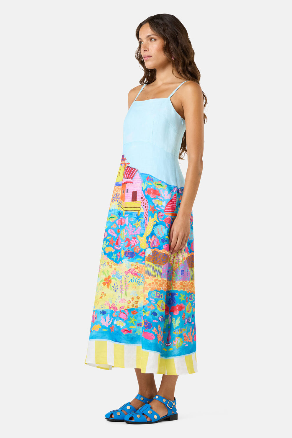 Fish Ahoy Print Linen Dress – Gorman