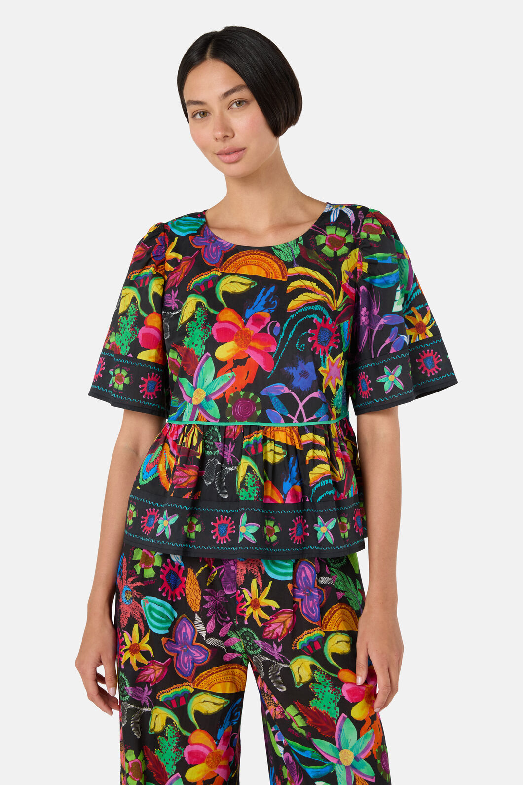 Papaya Palm Ruffle Top – Gorman